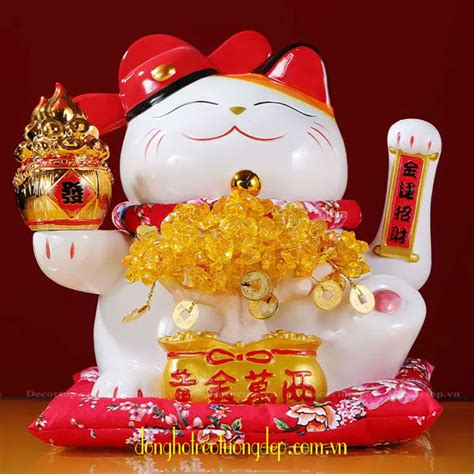 Mèo Thần Tài Tặng Khai Trương Mtt09Đồng Hồ Treo Tường Đẹp Giá Rẻ