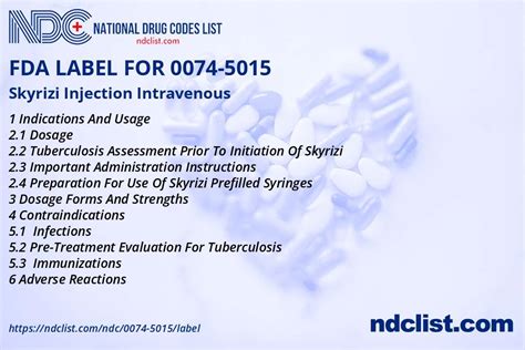 Fda Label For Skyrizi Injection Intravenous Indications Usage And Precautions