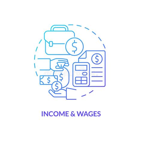 Income And Wages Blue Gradient Concept Icon Stock Vector Illustration