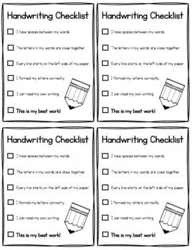 Handwriting Checklist By Love Coffee Crayons Teachers Pay Teachers