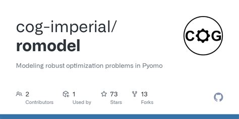 Github Cog Imperial Romodel Modeling Robust Optimization Problems In Pyomo