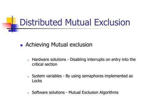 Ppt Distributed Mutual Exclusion Powerpoint Presentation Free