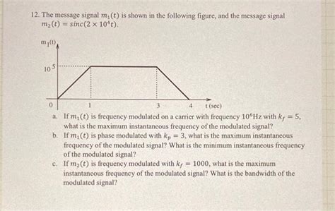Solved 12 The Message Signal M1 T Is Shown In The Chegg Com