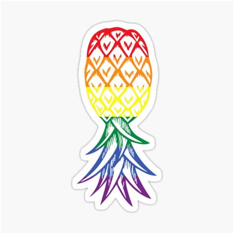 Pineapple Upside Down Rainbow Lgbt Swinger Sticker For Sale By