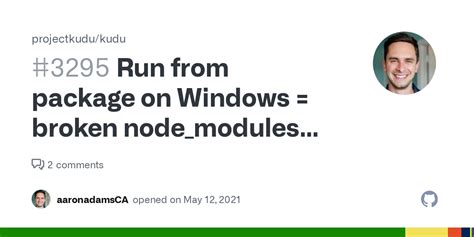 Run From Package On Windows Broken Nodemodules Symlinks · Issue 3295 · Projectkudukudu · Github