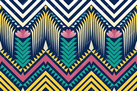 Premium Vector Colorful Geometric Ethnic Seamless Pattern Design For