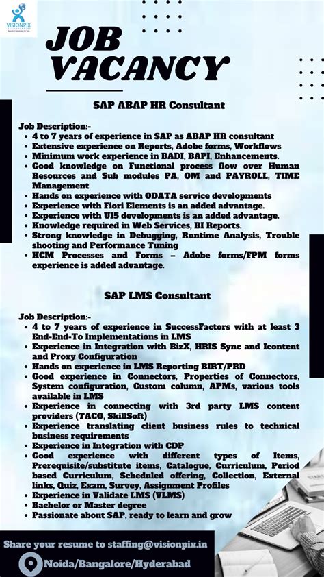 visionpix technologies llp on linkedin hiring sap sapabap saphr sapconsultant