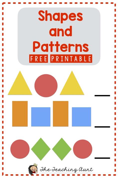 Shapes And Patterns Worksheets The Teaching Aunt