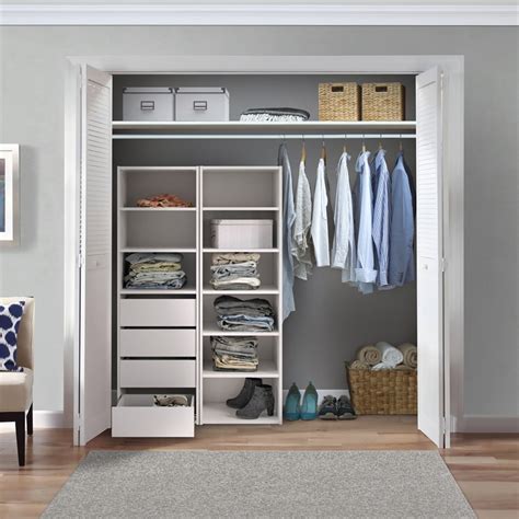 Flexi Storage White 3 Shelf 4 Drawer Built In Wardrobe Unit