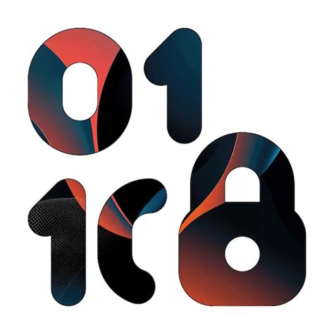 Premium Photo Binary Lock Icon Cyan Orange Waves Texture