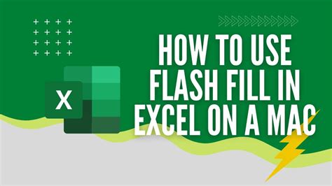 how to use flash fill in excel on a mac youtube