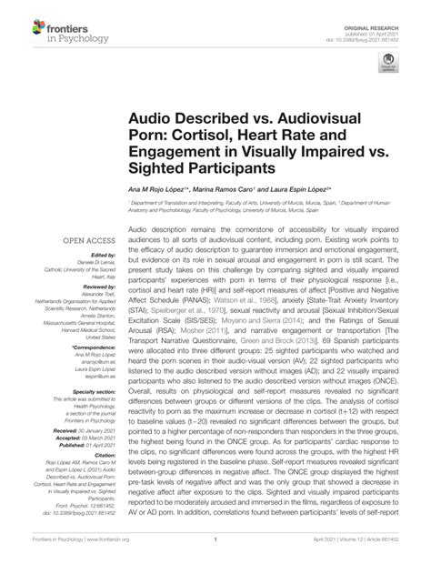 PDF Audio Described Vs Audiovisual Porn Cortisol Heart Rate And Engagement In Visually
