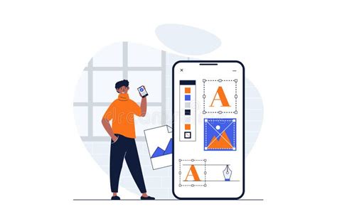 Web Development Concept With Character Scene Vector Illustration Stock
