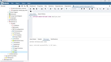working with views in azure database for postgresql