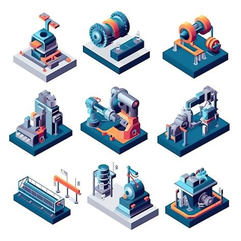 3d ⁇ 터 이소메트릭 기계 백색 배경 프리미엄 벡터