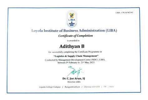 adithyan baskaran on linkedin successful completed my logistics and supply chain management…