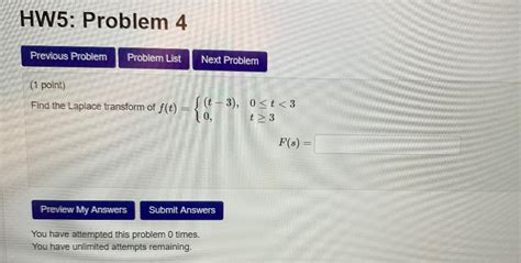 solved hw5 problem 4 previous problem problem list next