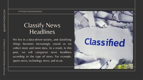 Classify News Headlines In Python Machine Learning Askpython