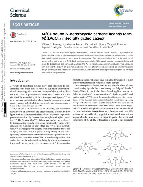 Pdf Auicl Bound N Heterocyclic Carbene Ligands Form Mii4laucl6