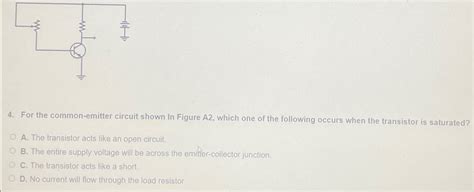 Solved For The Common Emitter Circuit Shown In Figure A2