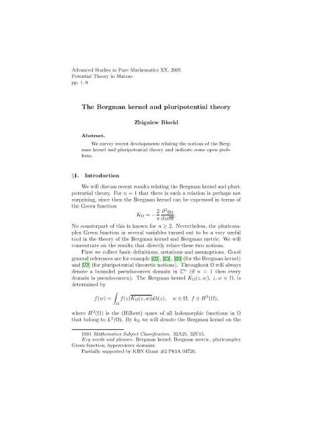 The Bergman Kernel And Pluripotential Theory