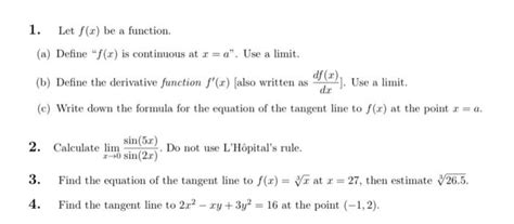 solved 1 let f x be a function a define f x is