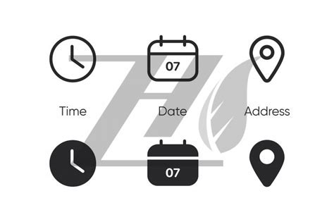 دانلود وکتور آیکون‌ ساعت تقویم و لوکیشن دانلود رایگان فایل لایه باز