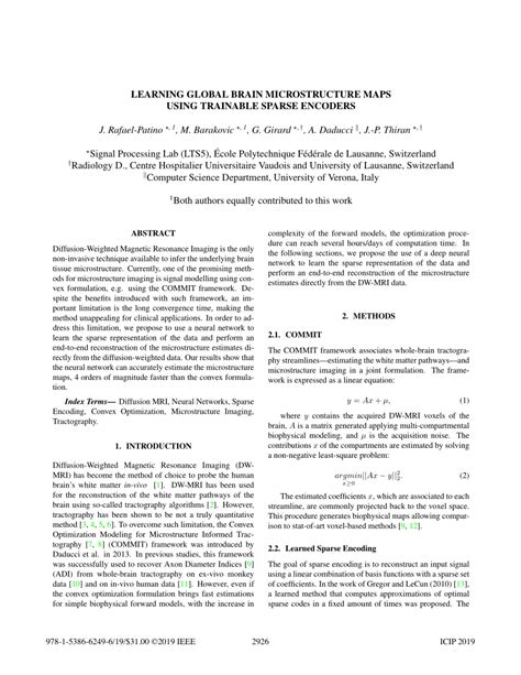 Pdf Learning Global Brain Microstructure Maps Using Trainable Sparse Encoders