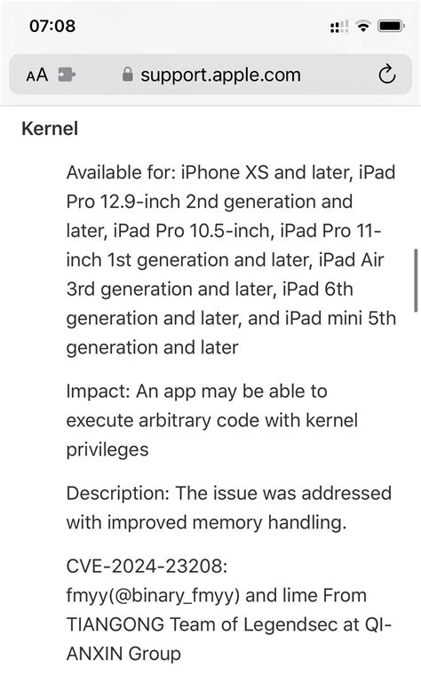 Apple Patched New Kernel Exploit In Ios 173 Which Seems Works Like