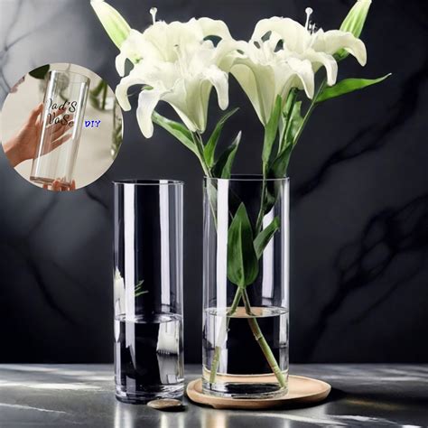 Acrylic Cylinder Plastic Vase For Centerpiece Unbreakable Hurricane