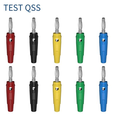 Qss 10pcs 4mm 호스 바나나 플러그 구리 고전류 절연 슈라우드 스크류 고정 또는 용접 Q10018 Qss