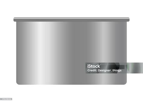 음식용 금속 깡통 정면도 빈 실린더 알루미늄 컨테이너 흰색 배경에 격리된 둥근 강철 팩의 벡터 사실적인 모형 0명에 대한 스톡