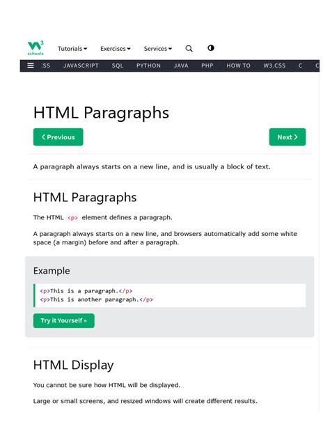 paragraph e pdf html html element