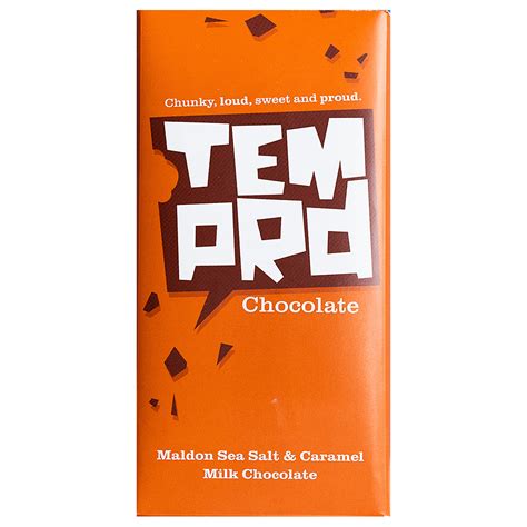 Temprd Maldon Sea Salt And Caramel Chocolate Bar 200g