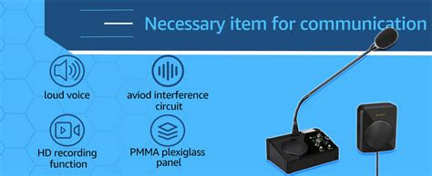 Retekess Tw106 Window Intercom Loud Speaker Support External Microphone Intercom