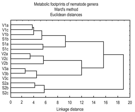 dendrogram based on cluster analysis of the ln x 1 transformed