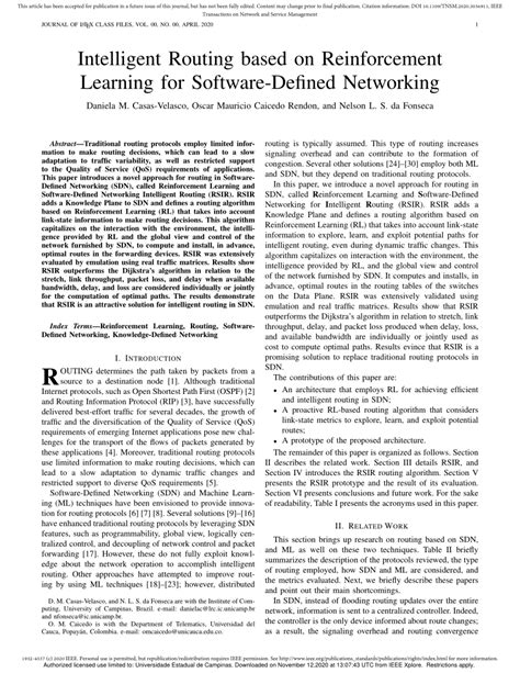 Pdf Intelligent Routing Based On Reinforcement Learning For Software