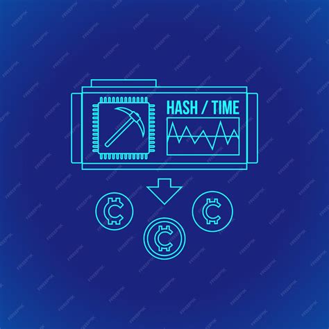Vector Cyan Outline Design Blockchain Proof Of Work Algorithmus Kryptowährung Pow Mining Prinzip