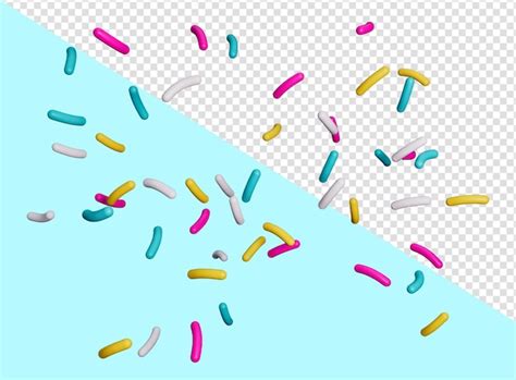 Premium Psd Colorful Candy Sprinkles Isolated On White Background 3d Illustration