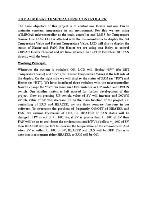 Atmega8 Temperature Controller Pdf