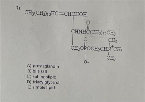 Solved I Need To Identify The Class Of Lipid To Which Each Chegg