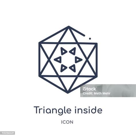Linear Triangle Inside Hexagon Icon From Geometry Outline Collection Thin Line Triangle Inside