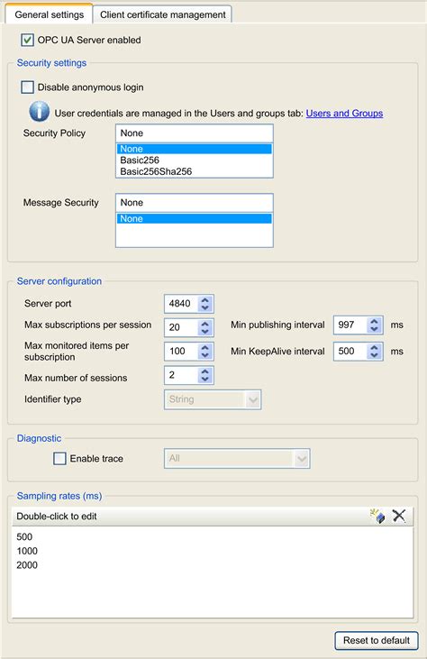Opc Ua Server Configuration