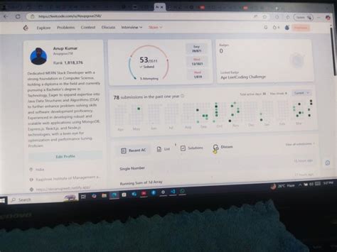 Dsa Consistency Codingjourney 100daysofcode Leetcode Java Anup
