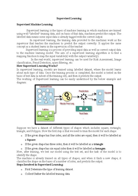 Supervised Learning Summary Computer Science And Engineering