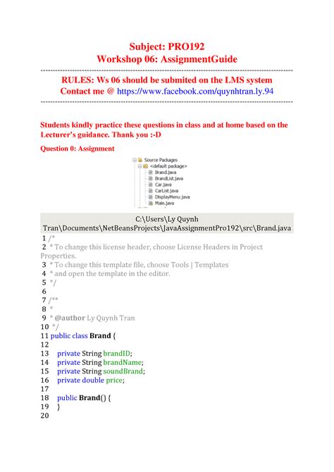 Workshop 06 Pro192 Assignment Guide 2021 Tran Subject Pro
