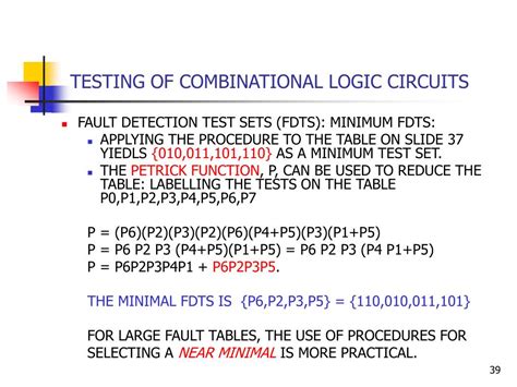 Ppt Testing Of Combinational Logic Circuits Powerpoint Presentation Free Download Id6579009