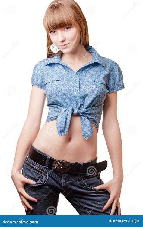 Seksueel Jong Meisje Stock Afbeelding Image Of Buik Riem 8210329