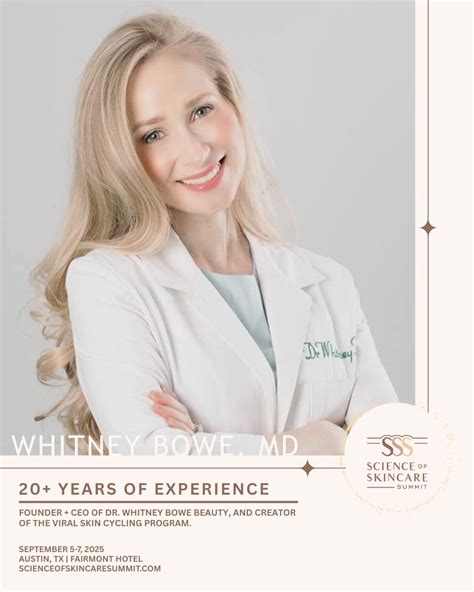 Were Thrilled To Welcome Dr Whitney Bowe Back To Science Of Skincare
