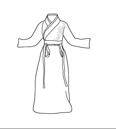 汉服简笔画图片黑白简单（汇总16张） 简笔画图片大全